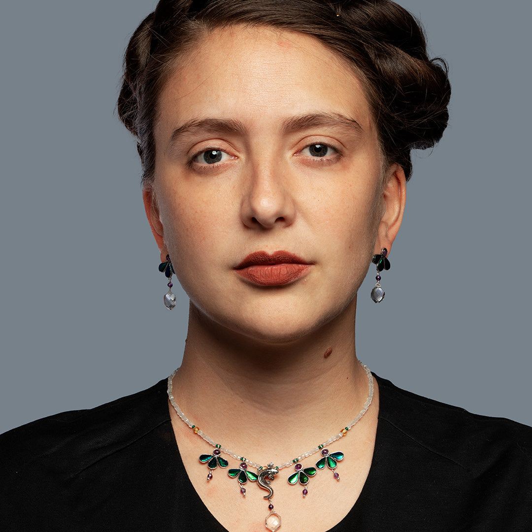 Axolotl and Flowers Necklace – Flora María